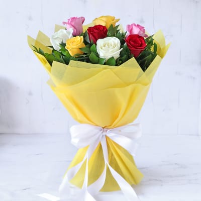 Buy/Send Bouquet of Assorted 8 Roses Online | IGP | HD1110351