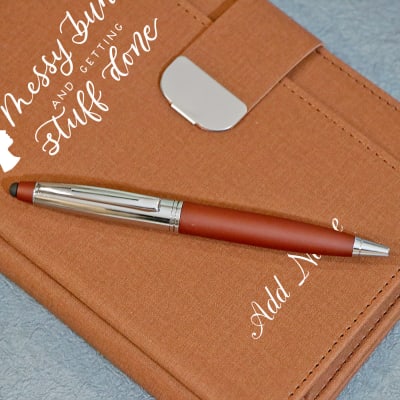 Brown Personalized Diary with Pen: Gift/Send Home and Living Gifts ...