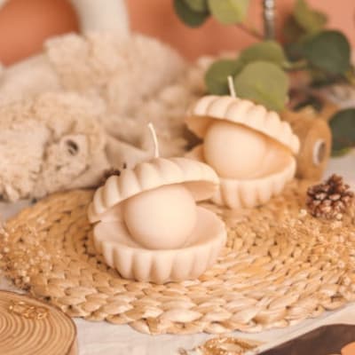 Buy/Send Candle Pearl In A Shell Vanilla Single Piece Online | IGP | JVS1258783