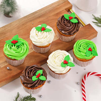 Buy/Send Christmas Glee Cupcakes - Set Of 6 Online | IGP | JVS1390568