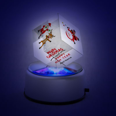 Christmas & New Year Rotating Crystal Cube: Gift/Send Christmas Gifts ...