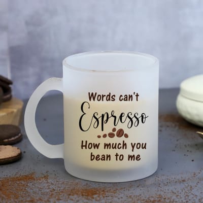 Coffee Lover Personalized Frosted Glass Mug: Gift/Send Valentine's Day ...