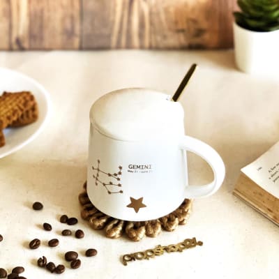 Buy/Send Coffee Mug With Lid And Spoon Star Sign Constellation Single ...