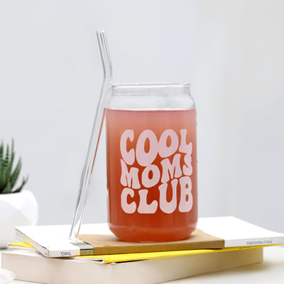 Buy/Send Cool Moms Club - Can-Shaped Glass With Straw Online | IGP ...
