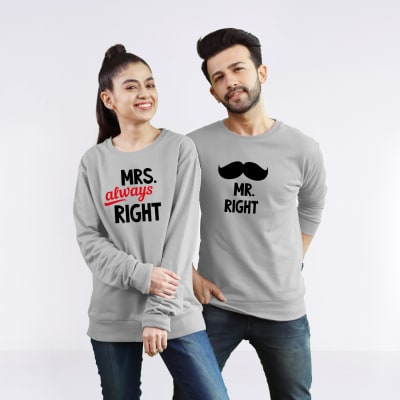 Buy/Send Couple's Personalized Cotton Sweatshirts Online | IGP | JVS1201104