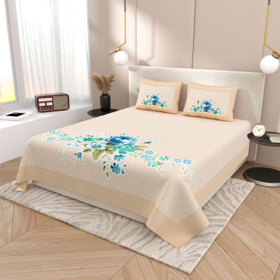 Buy/Send Cream Tone Floral King Bedsheet Set Online | IGP | JVS1283739