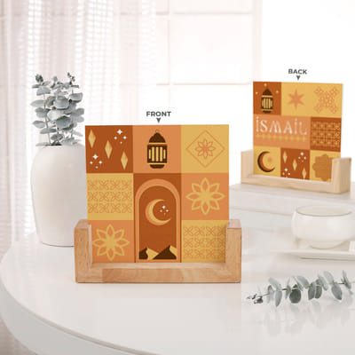 Buy/Send Crescent Moon And Duas Personalized Acrylic Frame With Wooden ...