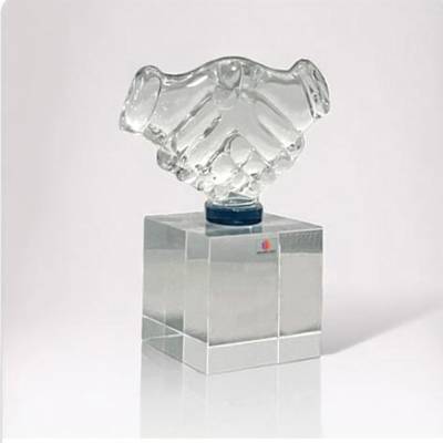 Buy/Send Crystal Handshake Trophy Online | IGP | JVS1402537