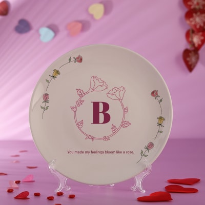 Cute Personalized Initial Ceramic Plate: Gift/Send Home Gifts Online ...