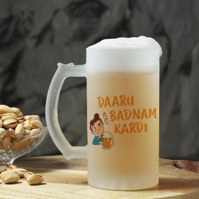 Daaru Badnam Kar Di Personalized Beer Mug: Gift/Send Christmas Gifts ...