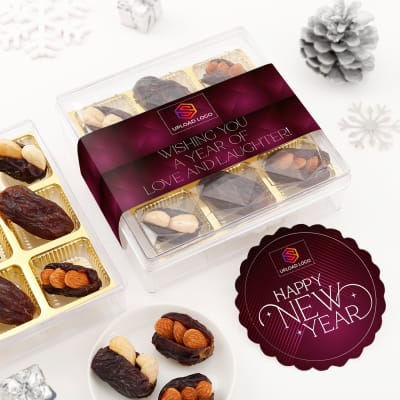 Buy/Send Dates Stuffed With Assorted Nuts - New Year Gift Box - 9 Pcs ...