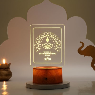 Buy/Send Delightful Diwali Personalized LED Lamp Online | IGP | JVS1266956