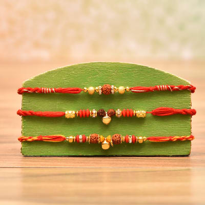 Set of 3 Rakhis: Rakhi Collection, Buy Rakhi Sets Online - IGP.com