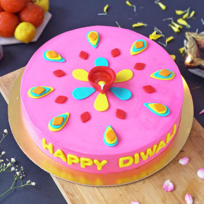 Buy/Send Diwali Floral Diya Cake (1 kg) Online | IGP | HD1146923