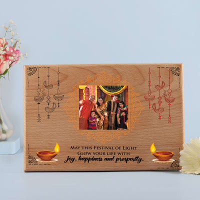 Diwali Wishes Special Personalized Wooden Frame: Gift/Send Diwali Gifts ...