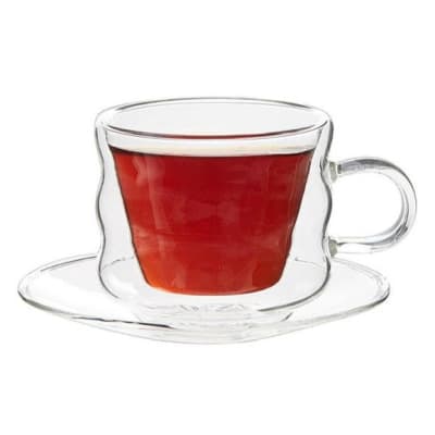 Buy/Send Double Wall Twirl Cup And Saucer Set - 180ml - Set Of 6 Online ...