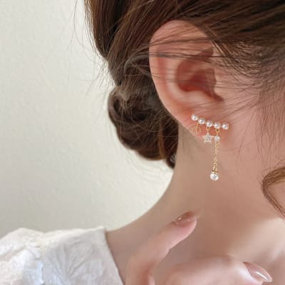 Buy/Send Earrings Arc With Pearl Tassel Gold Juju Joy Online | IGP ...