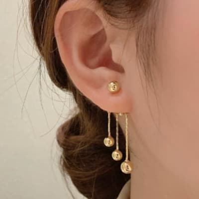 Buy/Send Earrings Ball And Drops Gold Juju Joy Online | IGP | JVS1217197