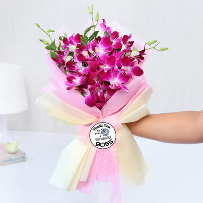 Buy/Send Elegant Gratitude Boss Day Orchid Bouquet Online | IGP ...