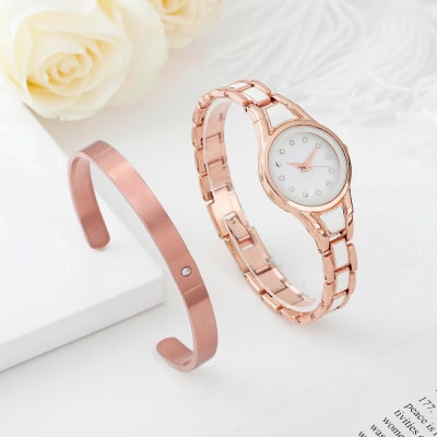 Buy/Send Elegant Women's Watch And Cuff Bracelet Combo Online | IGP ...