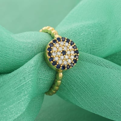 Buy/Send Evil Eye Adjustable Finger Ring In Gold Plating Online | IGP ...