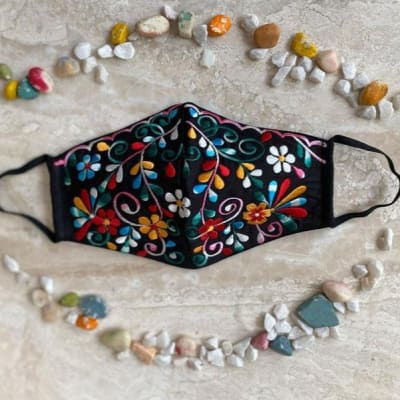 Buy/Send Face Mask - Embroidered - Black Gara Online | IGP | JVS1250289