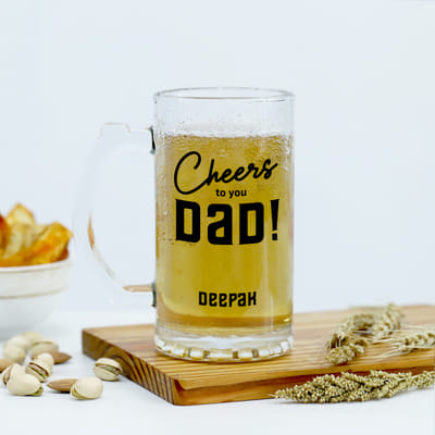 Buy/Send Father's Day Personalized Cheers To Dad Beer Mug Online | IGP ...