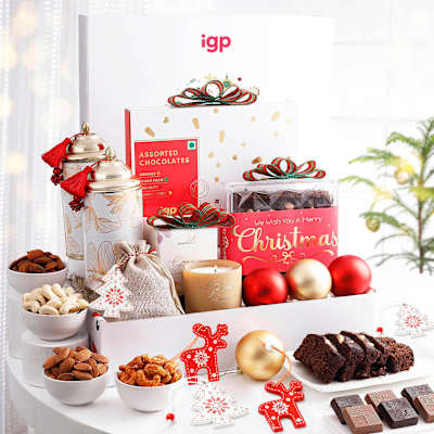 Festive Splendor Gourmet Christmas Hamper: Gift/Send Christmas Gifts ...