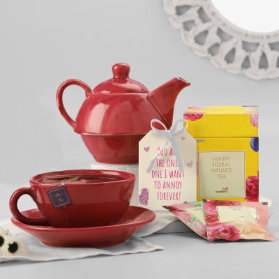 Buy/Send Floral Fusion Tea Anniversary Hamper Online | IGP | JVS1240474