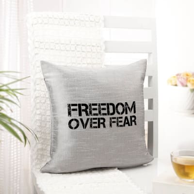 Buy/Send Freedom Over Fear Personalized Cushion Grey Online | IGP ...