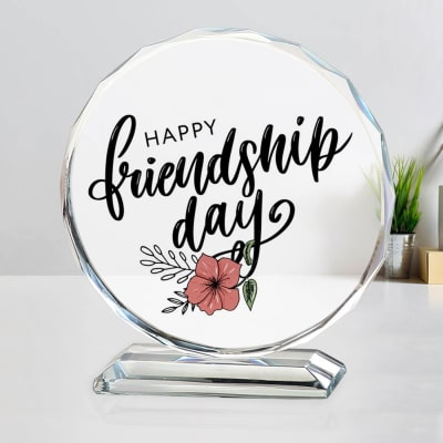Buy/Send Friendship Day Sweet Round Crystal Stand Online | IGP | M11141737