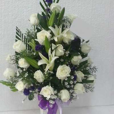 Buy/Send Funeral Spray arrangement with ribbon Online | IGP | NID1342698