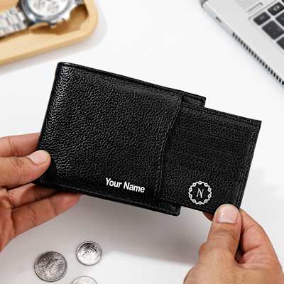Buy/Send Genuine Leather Personalized Wallet And Card Holder Combo ...