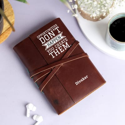 Buy/Send Get Inspired Personalized Leather Diary Online | IGP | JVS1177270