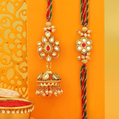 Buy/Send Graciously Traditional Bhai Bhabhi Rakhi Online | IGP | JVS1180204