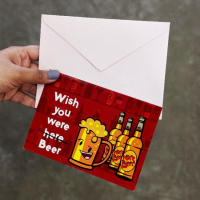 Buy/Send Greeting Card Wish Beer Single Piece Online | IGP | JVS1233722