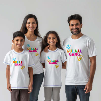 Buy/Send Gulaal Gang Family T-shirts - Set Of 4 Online | IGP | JVS1277832