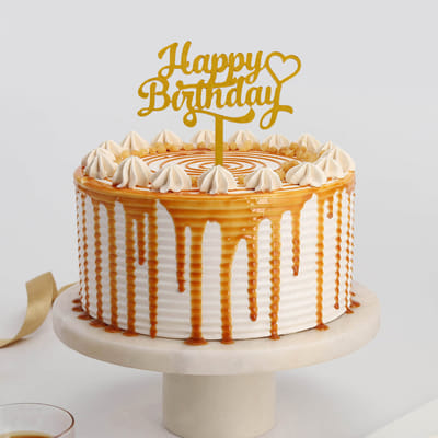 Buy/Send Happy Birthday Butterscotch Drip Cake (Two Kg) Online | IGP ...