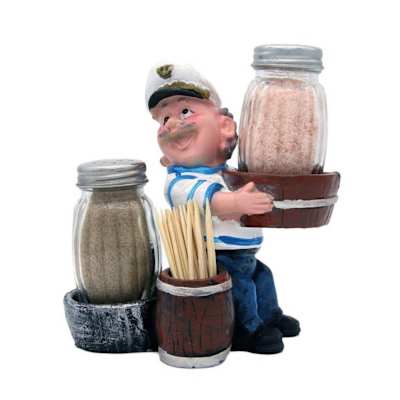 Buy/Send Happy Sailor Salt Pepper Shakers With Toothpick Holder - White ...