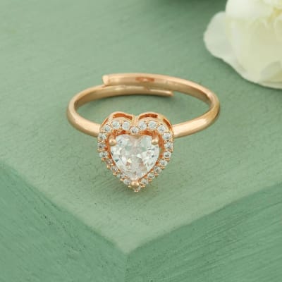 Buy/Send Heart Shaped Adjustable CZ Stone Ring Online | IGP | JVS1206308