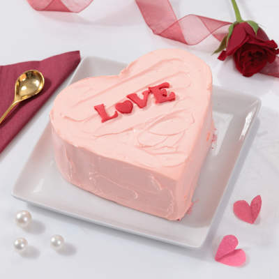 Buy/Send Heartfelt Pink Love Cream Cake (500gms) Online | IGP | JVS1400356