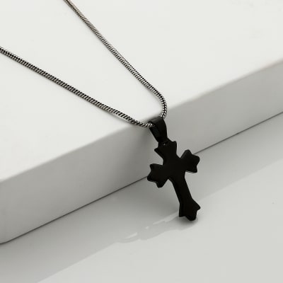 Buy/Send Holy Cross Pendant With Chain - Black Online | IGP | J11150918