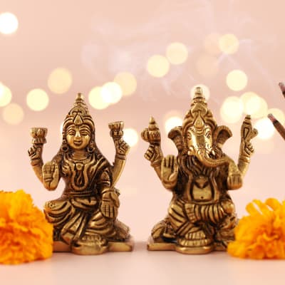 Buy/Send Holy Laxmi Ganesha Idols Online | IGP | JVS1190651