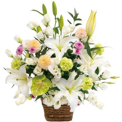 Buy/Send Large sympathy arrangement in white with some pastel colors ...