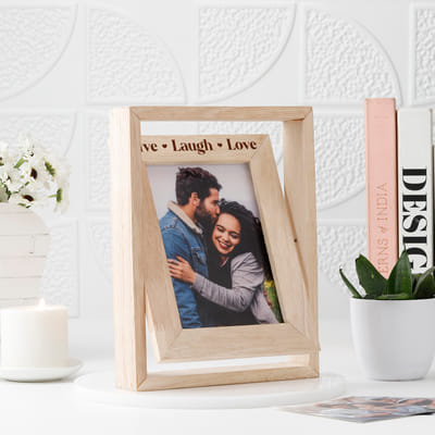 Send Live Laugh Love Personalized Rotating Photo Frame Online, Same Day ...