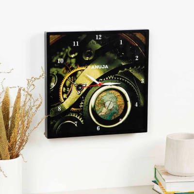 Look Inside Personalized Square Wall Clock: Gift/Send Home Gifts Online ...