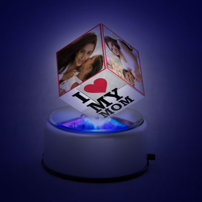 Buy/Send Love My Mom Personalized Rotating Crystal Cube with LED Online ...