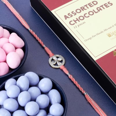 Lucky Charm CZ Rakhi Hamper: Gift/Send Food Gifts Online JVS1182390 ...