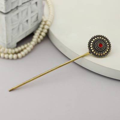 Buy/Send Mandala Antique Gold Finish Juda Pin Online | IGP | J11143889