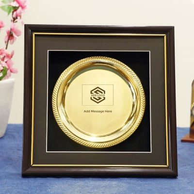 Buy/Send Metal Plate in Wooden Frame - Customized with Logo & Message ...